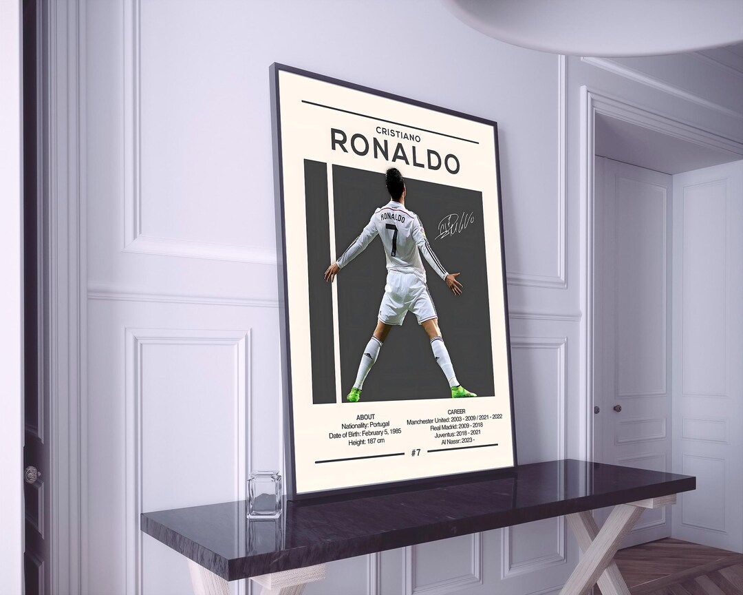 Cristiano Ronaldo Poster, Real Madrid Poster, Soccer Print, CR7 Poster ...