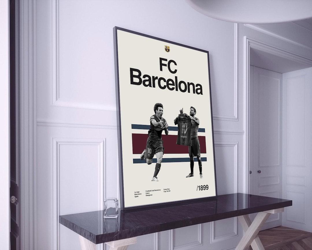 FC Barcelona Poster, Lionel Messi Poster, Camp Nou, Soccer Fan Gift ...