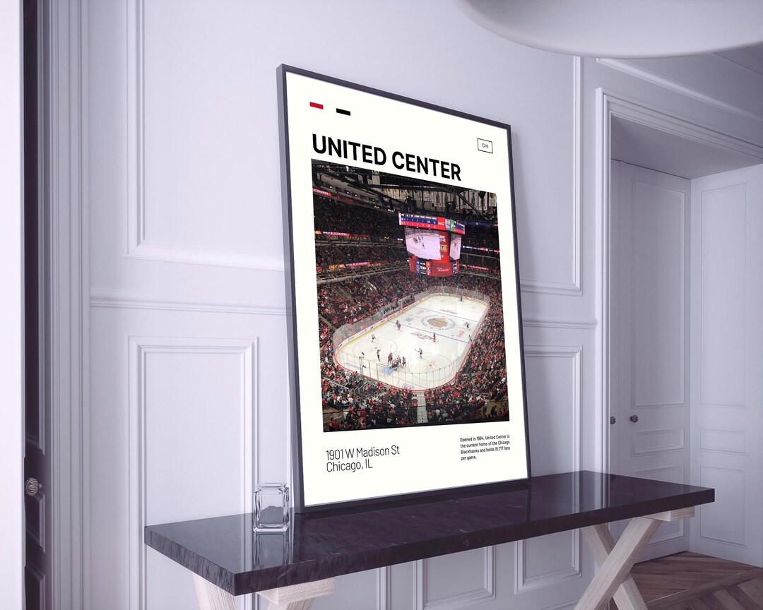 United Center Poster, Chicago Blackhawks Poster Print, NHL Arena Poster ...