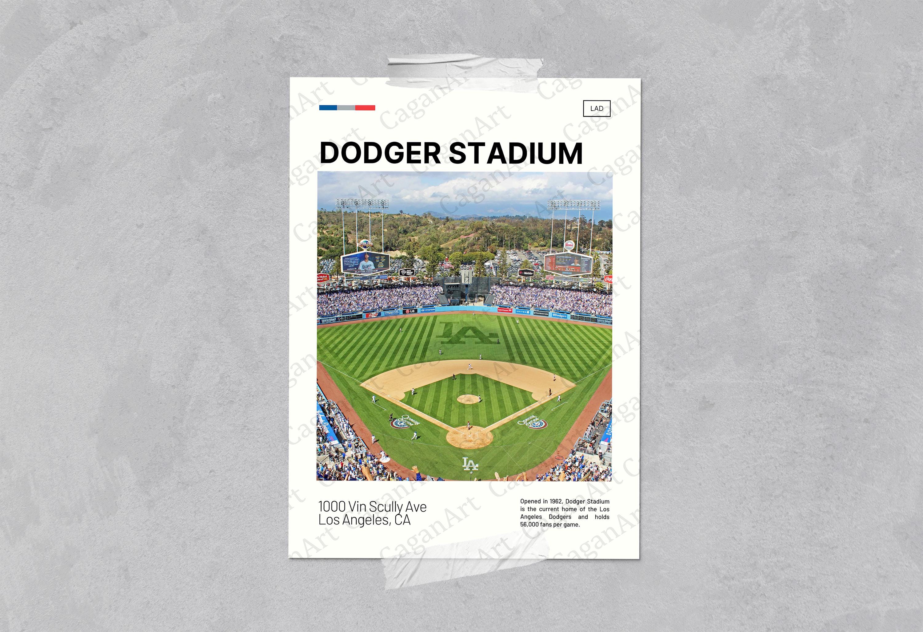Dodger Stadium Poster, Los Angeles Dodgers Poster, MLB Stadium Poster ...