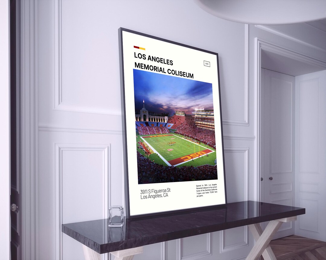 Los Angeles Memorial Coliseum Poster, USC Trojans Print Poster, NCAA ...