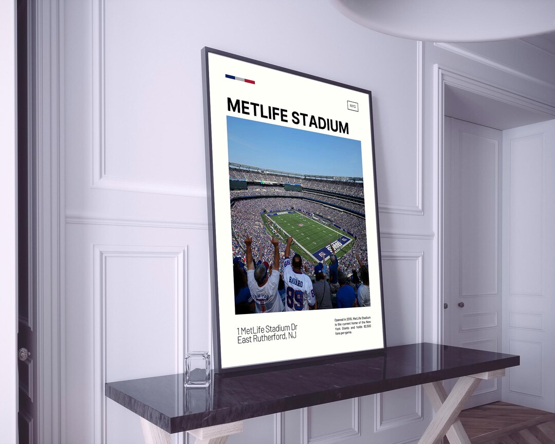 Metlife Stadium Poster, New York Giants Poster, NFL Stadium Poster, New ...