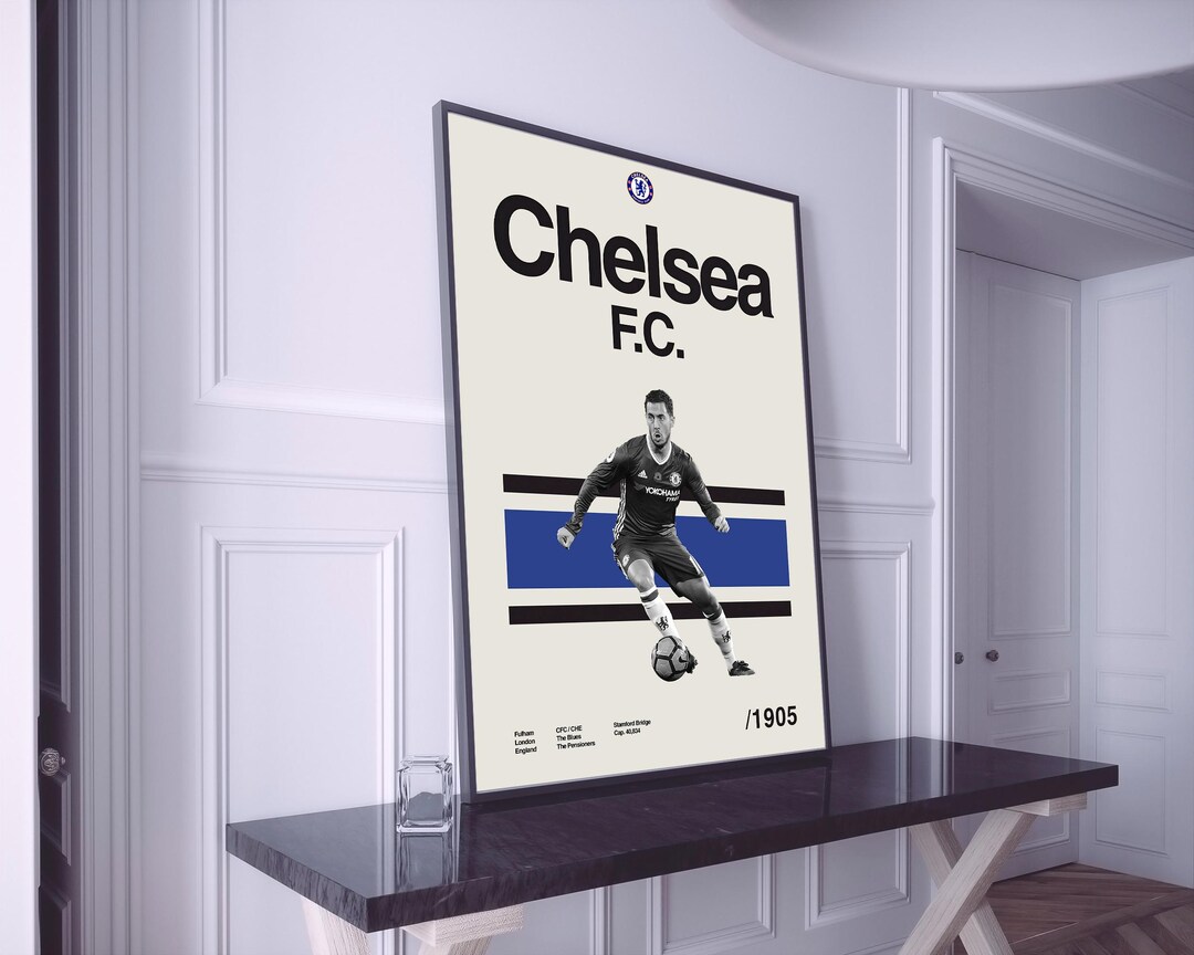 Chelsea Poster, Eden Hazard Poster, Stamford Bridge, Soccer Fan Gift ...