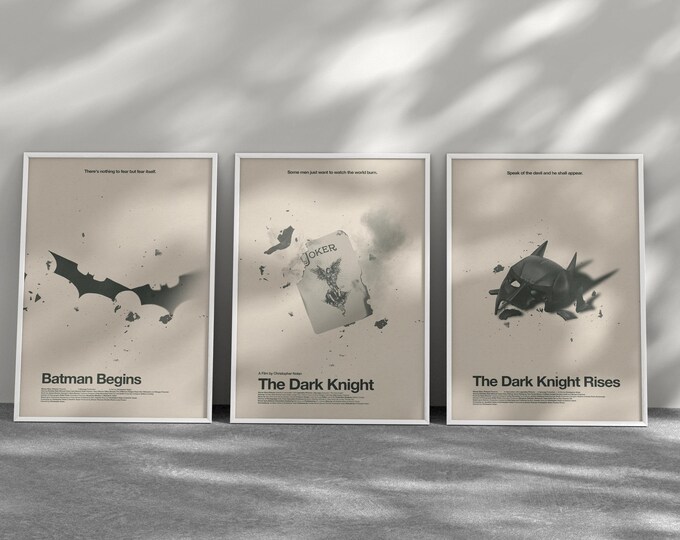 The Dark Knight Trilogy Poster, Christopher Nolan, Minimalist Movie ...