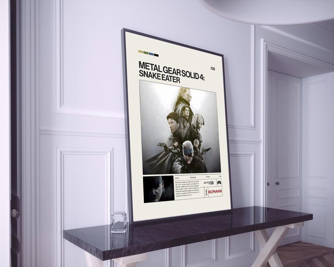 Metal Gear Solid 4 : Snake Eater Poster, Video Game Poster, Minimalist ...