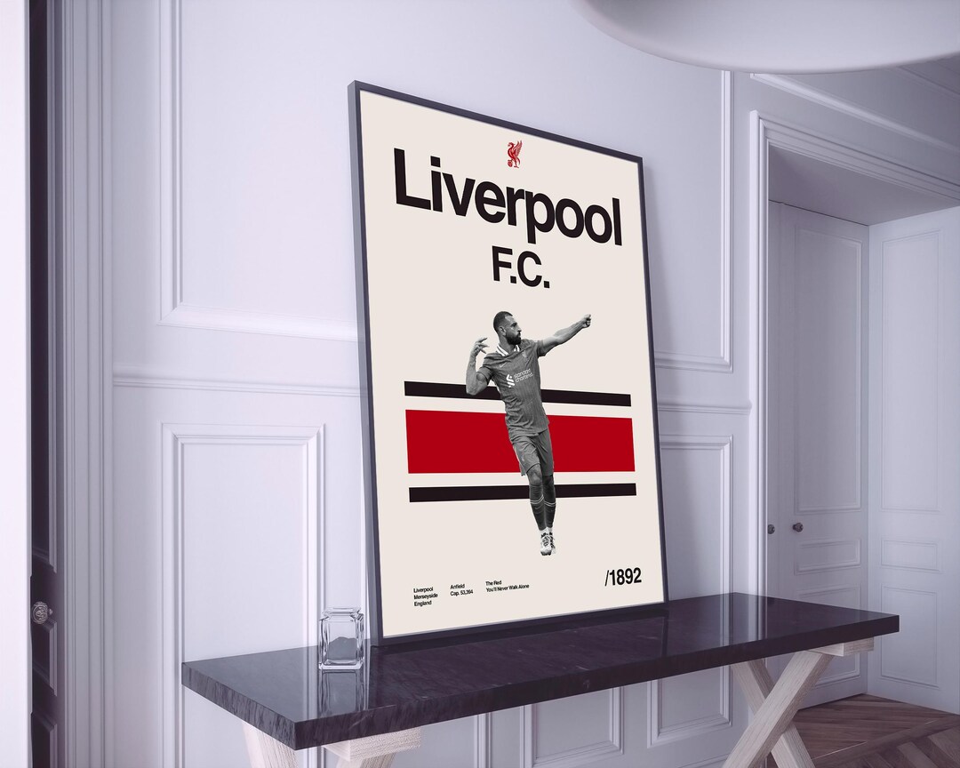 Liverpool F.C. Poster, Mohamed Salah Poster, Anfield, Soccer Fan Gift ...
