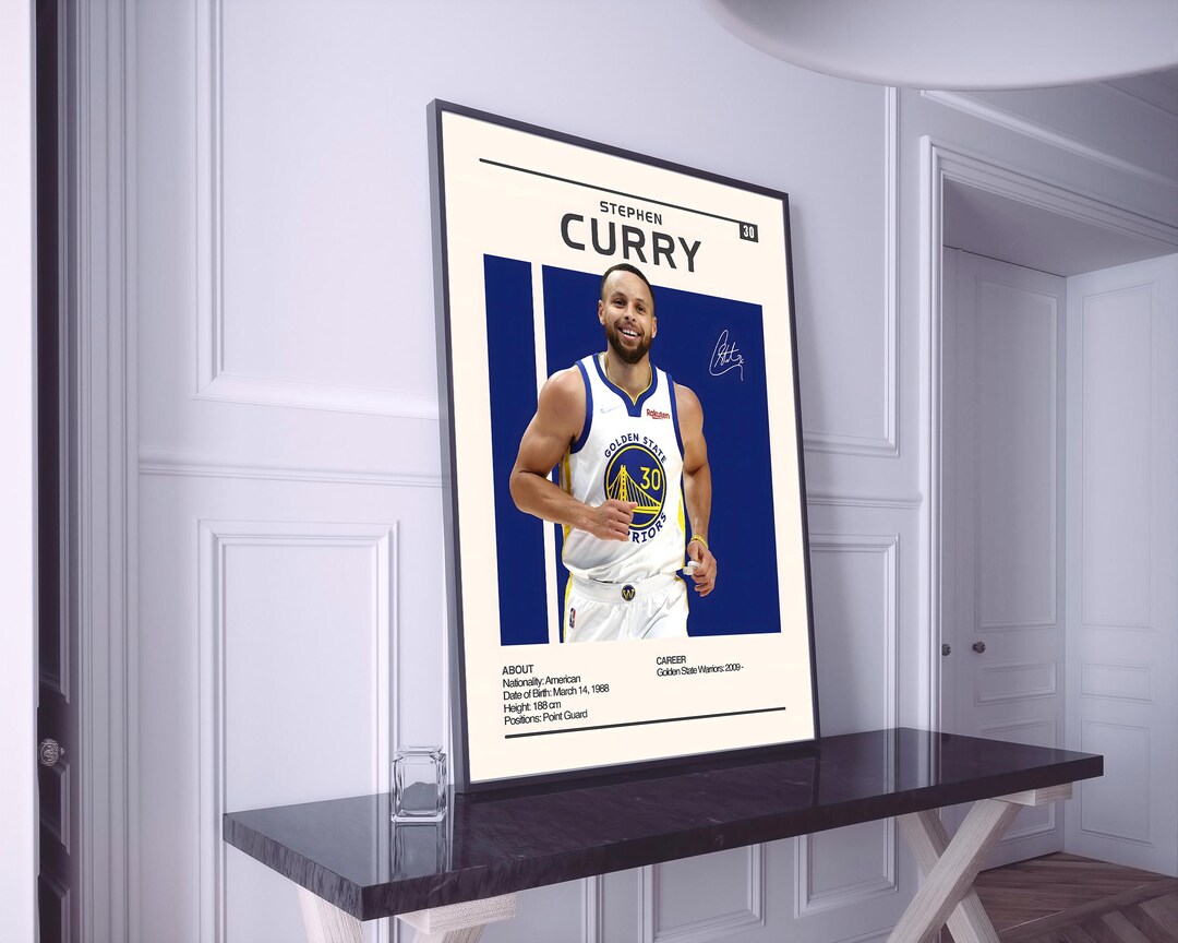Steph Curry Poster, Golden State Warriors Print, NBA Poster, Basketball ...