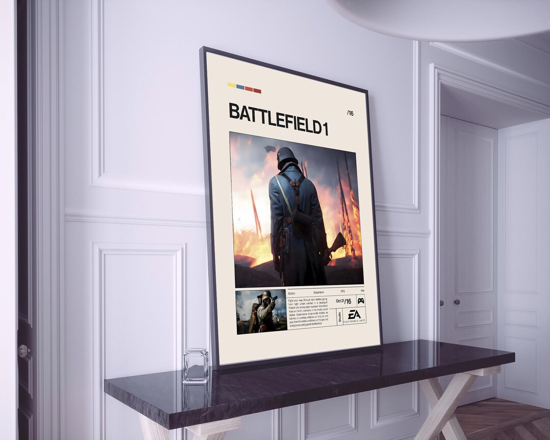 Battlefield 1 Poster, Video Game Poster, Minimalist Game Print, Gaming ...