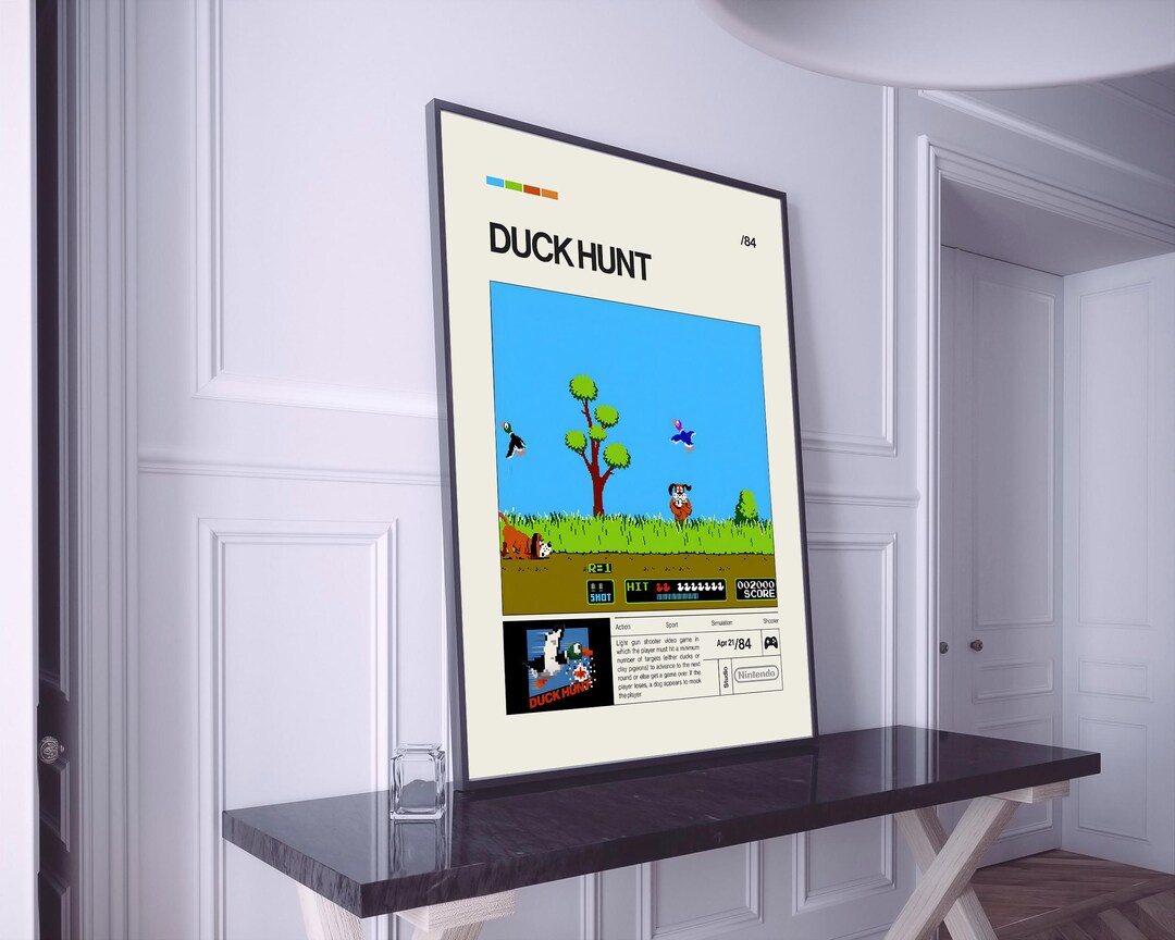 Duck Hunt Poster, Duck Hunt Video Game Poster, Minimalist Game Print ...