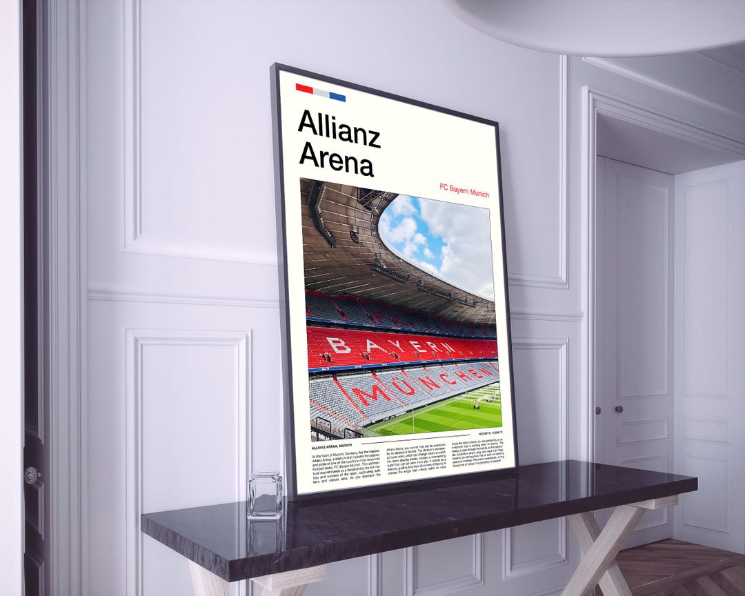 Allianz Arena Poster, Bayern Munich Poster, Allianz Arena Print, Soccer ...