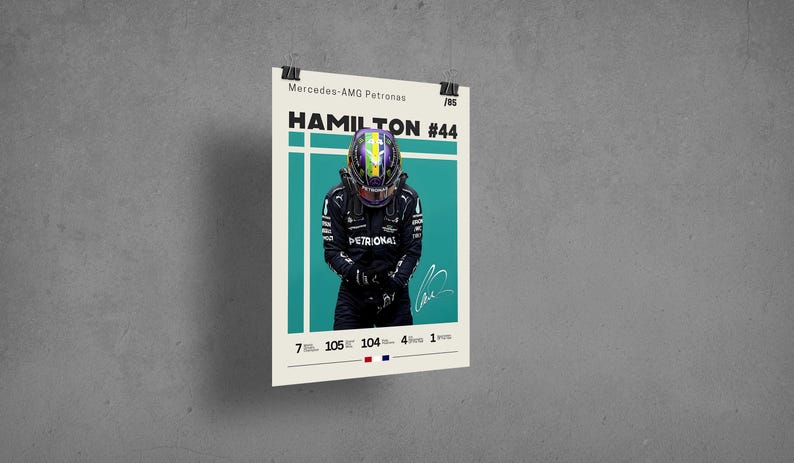 Lewis Hamilton Poster, Formula 1 Poster, Formula 1 Gift, Sports Poster ...