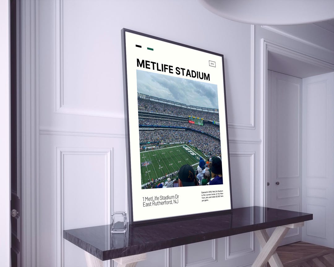 Metlife Stadium Poster, New York Jets Poster, NFL Stadium Poster, New ...