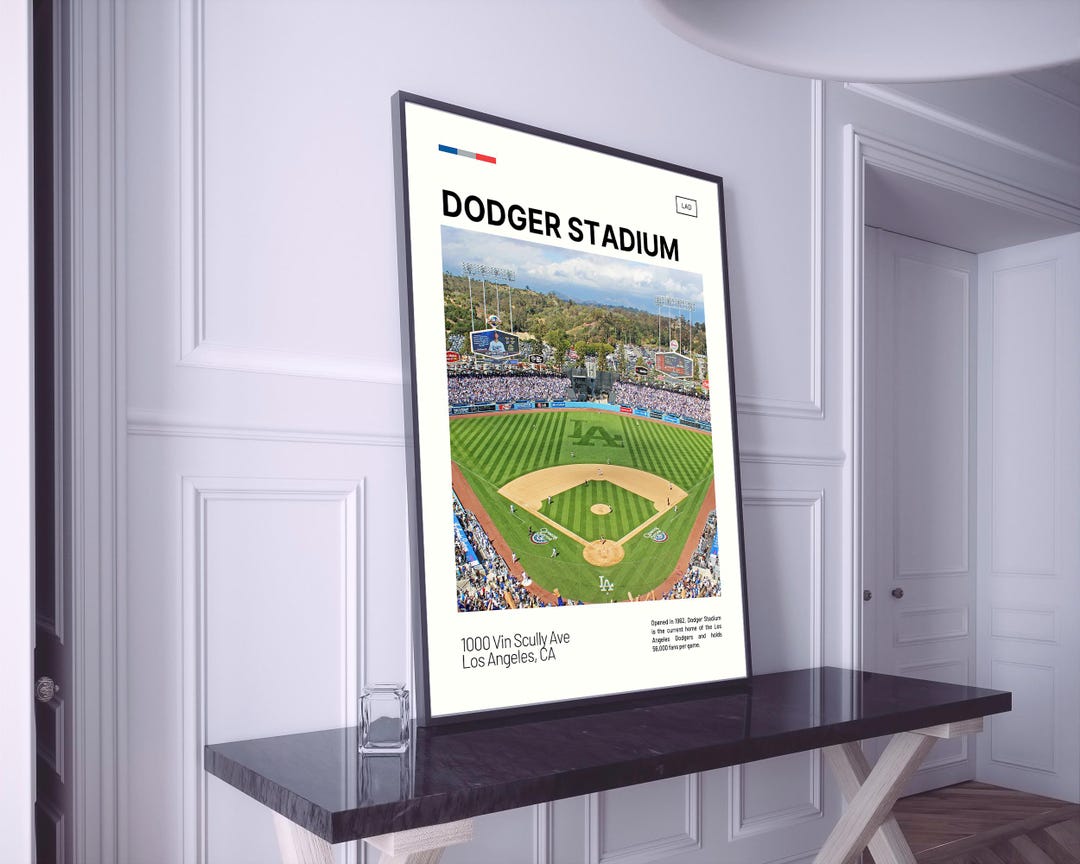 Dodger Stadium Poster, Los Angeles Dodgers Poster, MLB Stadium Poster ...