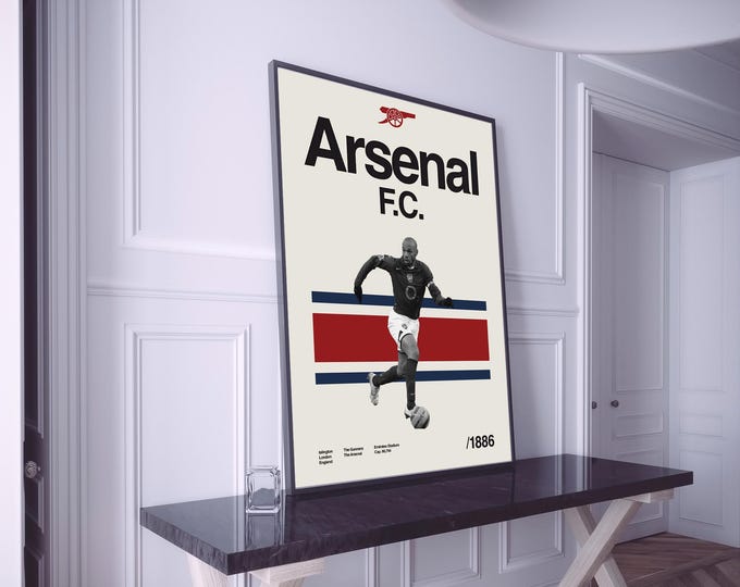 Arsenal Poster, Thierry Henry Poster, Emirates, Soccer Fan Gift, Soccer ...