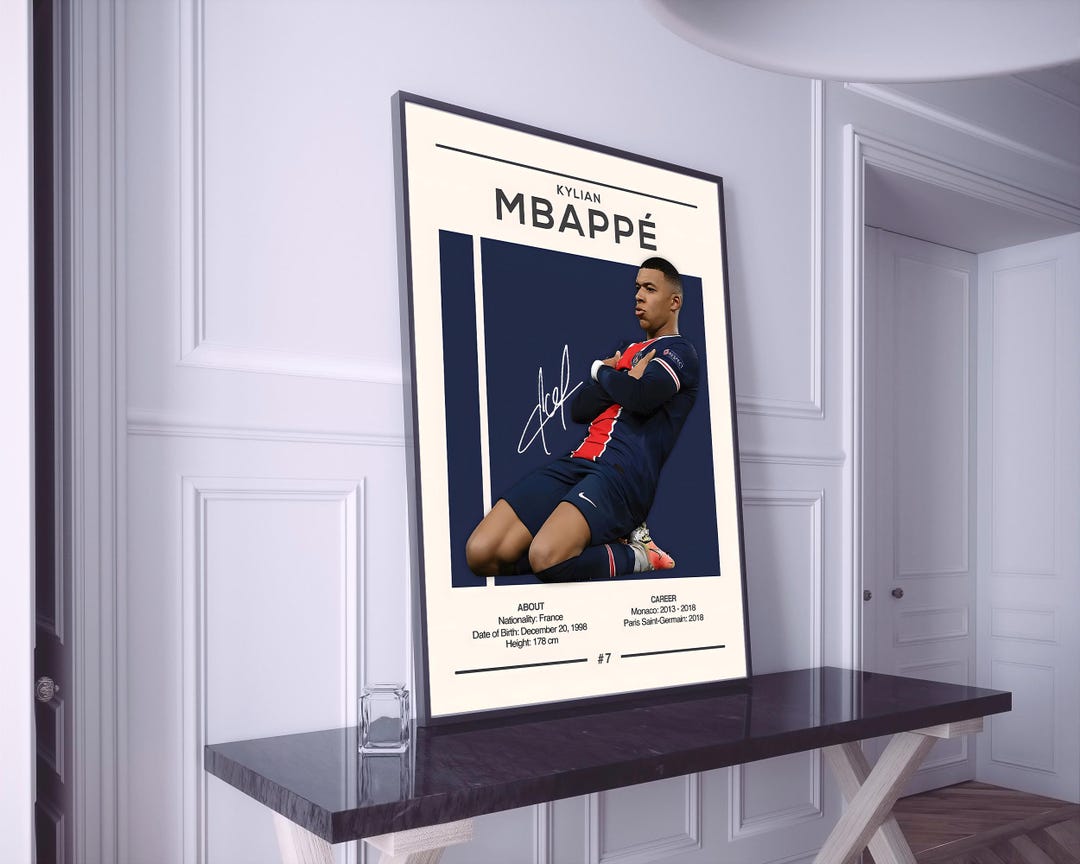 Kylian Mbappe Poster, Paris Saint-germain Poster, Football Poster ...