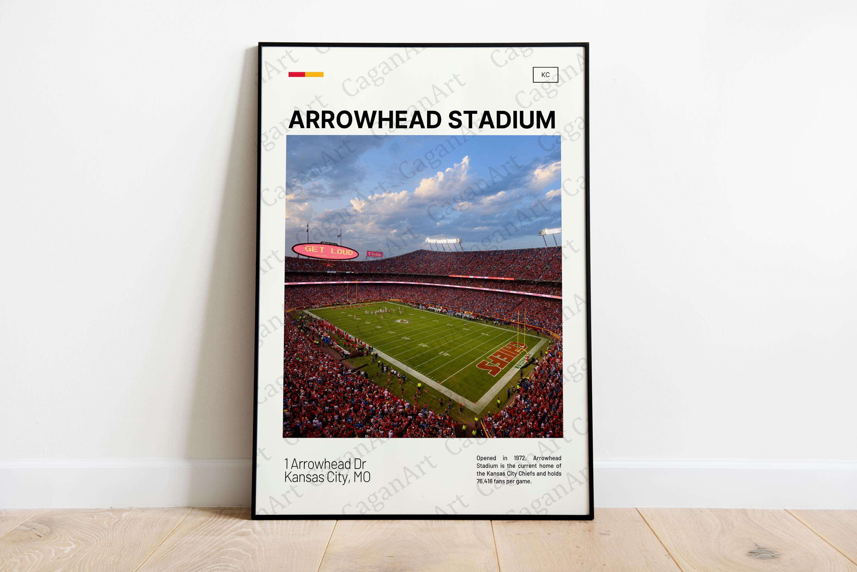 Arrowhead Stadium Poster, Kansas City Chiefs Poster, Arrowhead Stadium ...