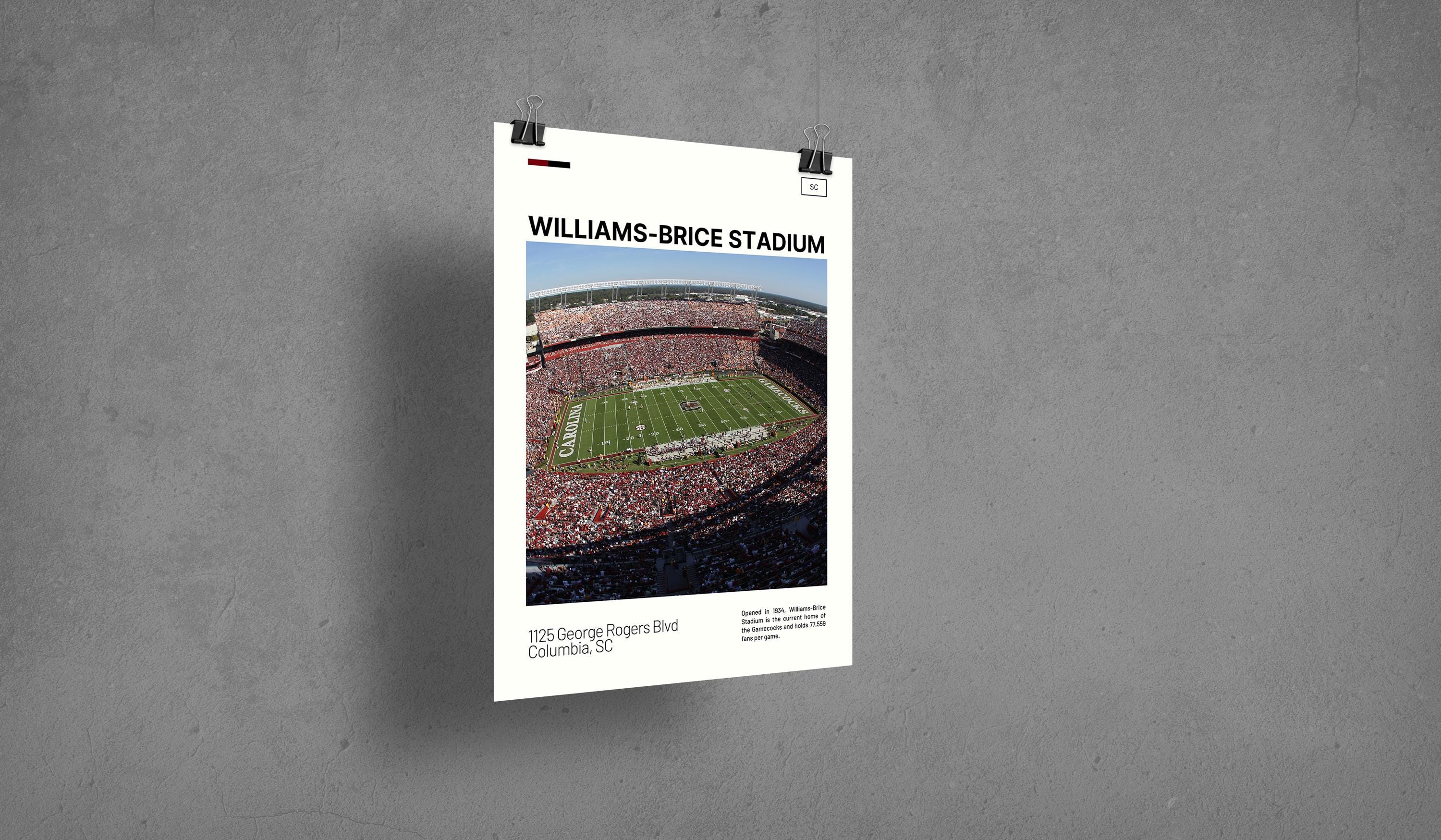Williams-brice Stadium Poster, Gamecocks Print Poster, NCAA Stadium ...