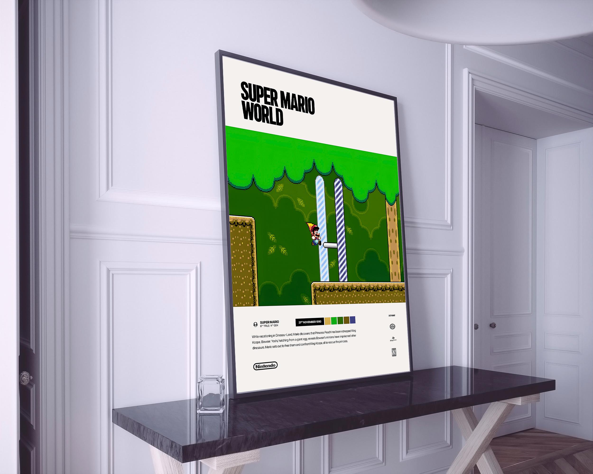 Super Mario World Poster, Super Mario Video Game Poster, Minimalist ...