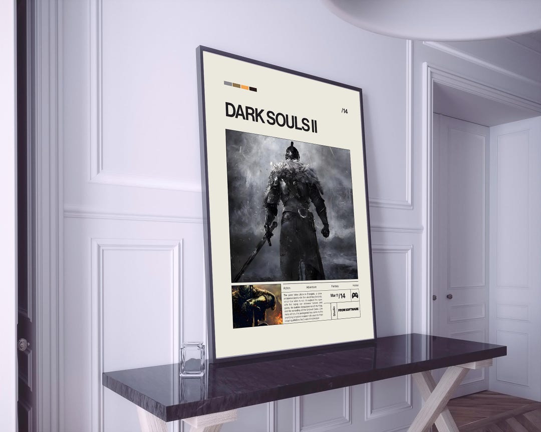 Dark Souls 2 Poster, Video Game Poster, Minimalist Game Print, Gaming ...