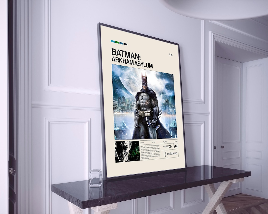 Batman : Arkham Asylum Poster, Video Game Poster, Minimalist Game Print ...