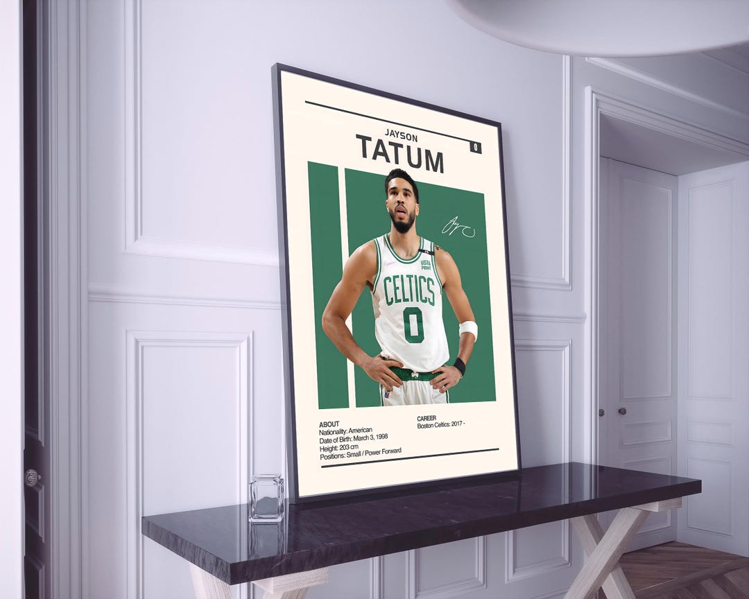 Jayson Tatum Poster, Boston Celtics Poster, Basketball Poster, Sports ...
