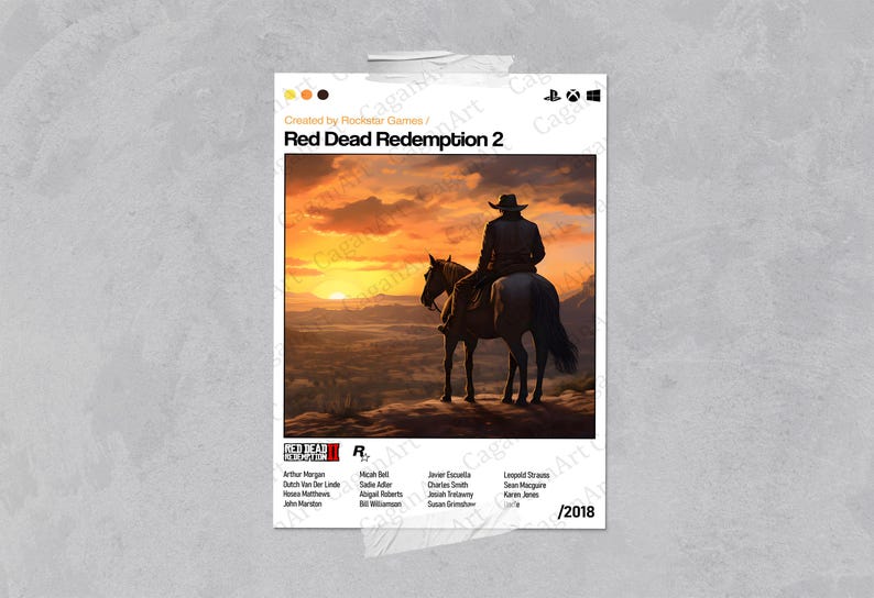 Red Dead Redemption 2 Poster, RDR 2 Poster, Video Game Poster ...