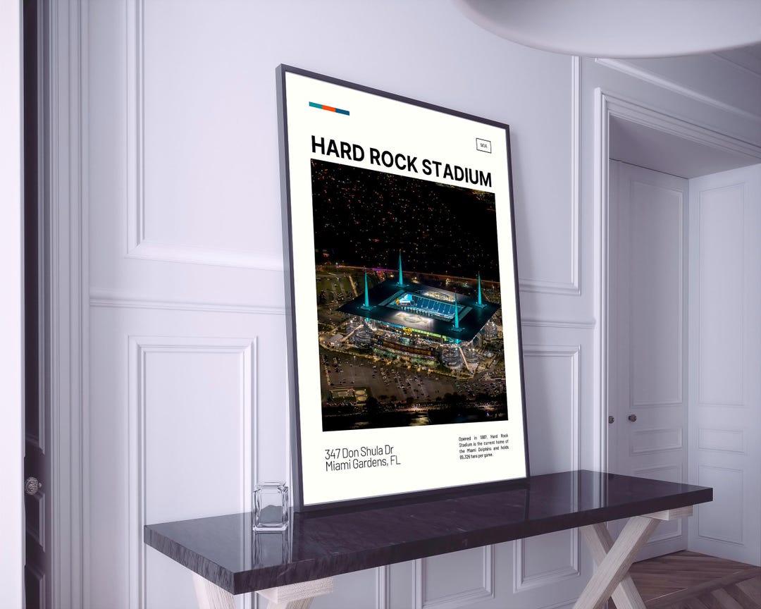 Hard Rock Stadium Poster, Miami Dolphins Poster, NFL Stadium Poster ...