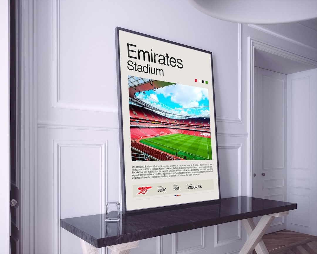 Emirates Stadium Poster, Arsenal FC Poster Print, Football Stadium ...