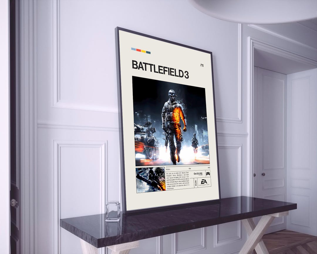 Battlefield 3 Poster, Video Game Poster, Minimalist Game Print, Gaming ...