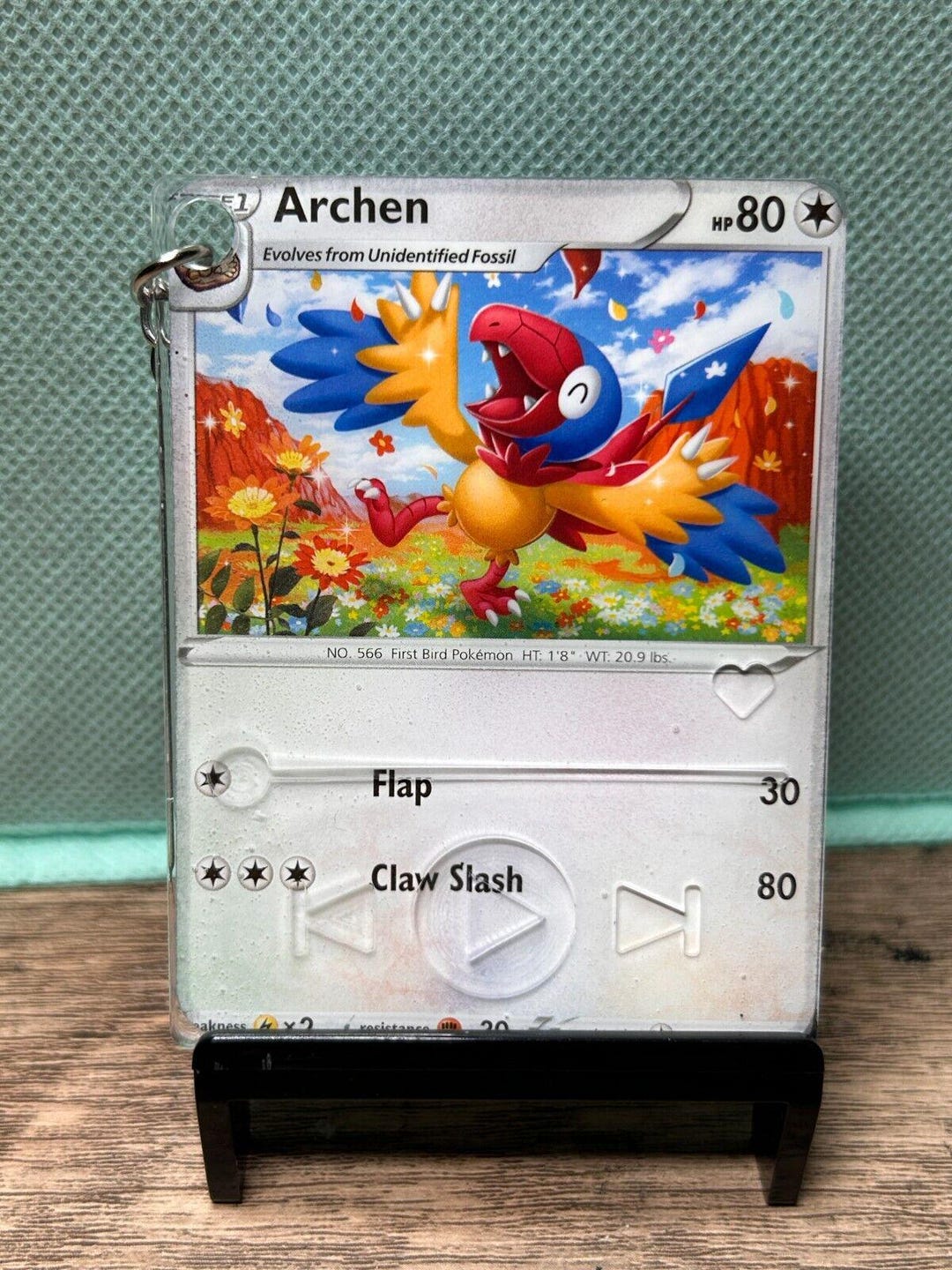 Pokémon TCG Keychain: Archen _ Resin, Handmade, Handcrafted, Key Chain ...