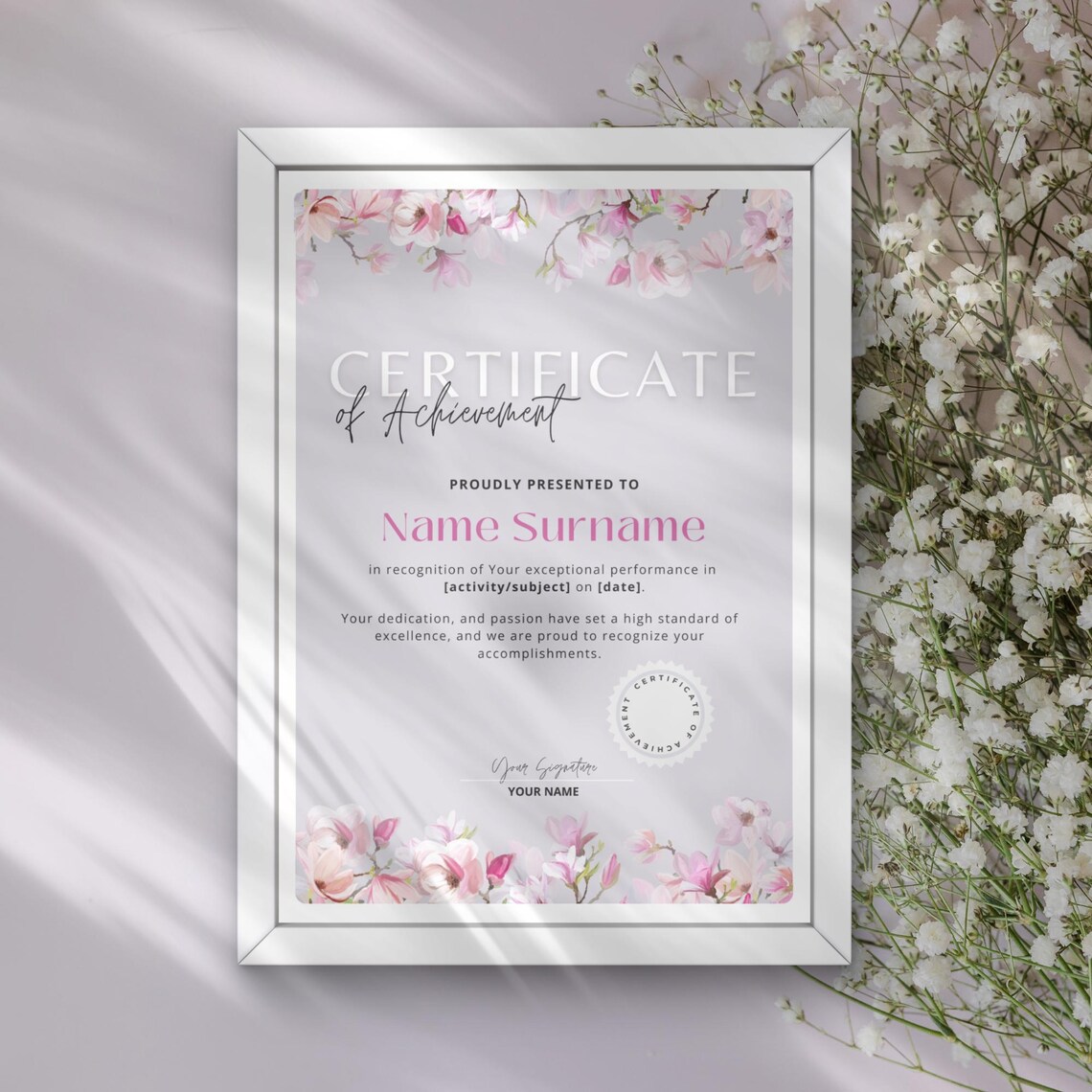 Editable Certificate of Achievement Template: Printable Award (canva ...
