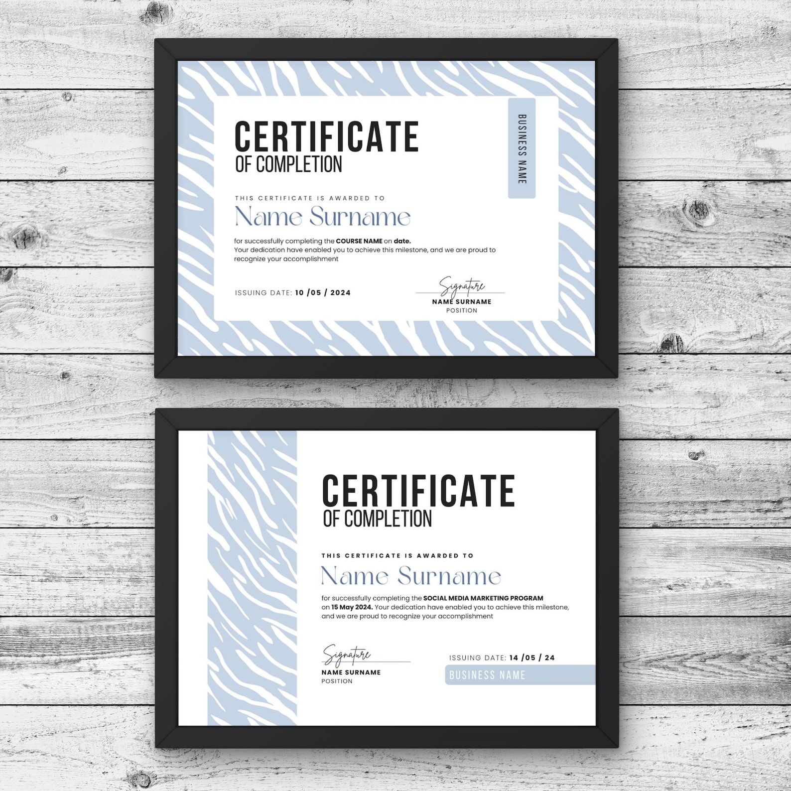 Editable Certificate of Completion Template: Printable Canva Design - Etsy
