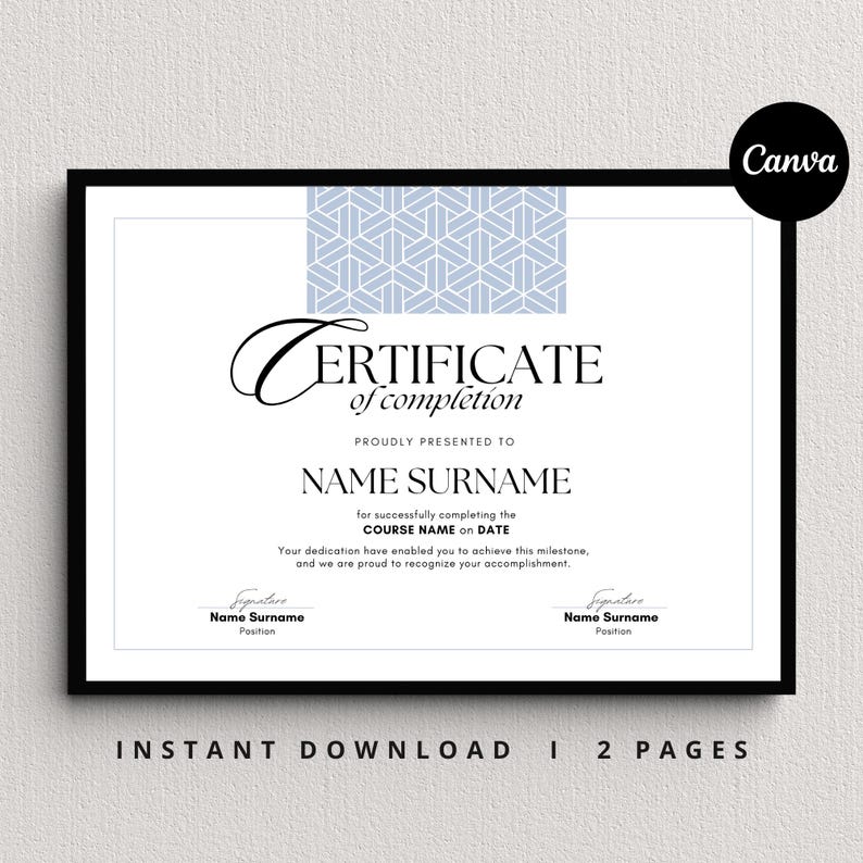 Certificate of Completion Template, Course Certificate, Training ...