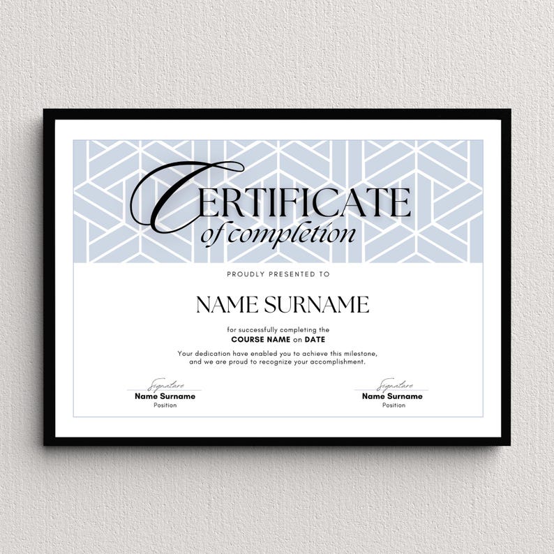Certificate of Completion Template, Course Certificate, Training ...