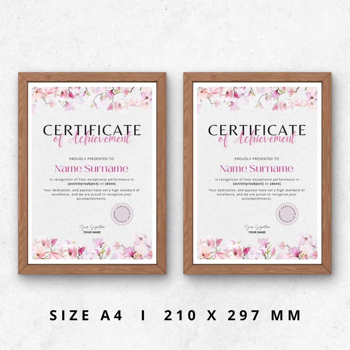 Editable Certificate of Achievement Template: Printable Canva Award - Etsy