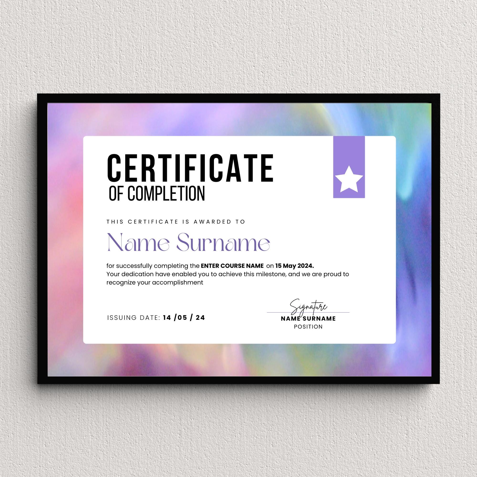 Certificate of Completion Template, Course Certificate, Training ...