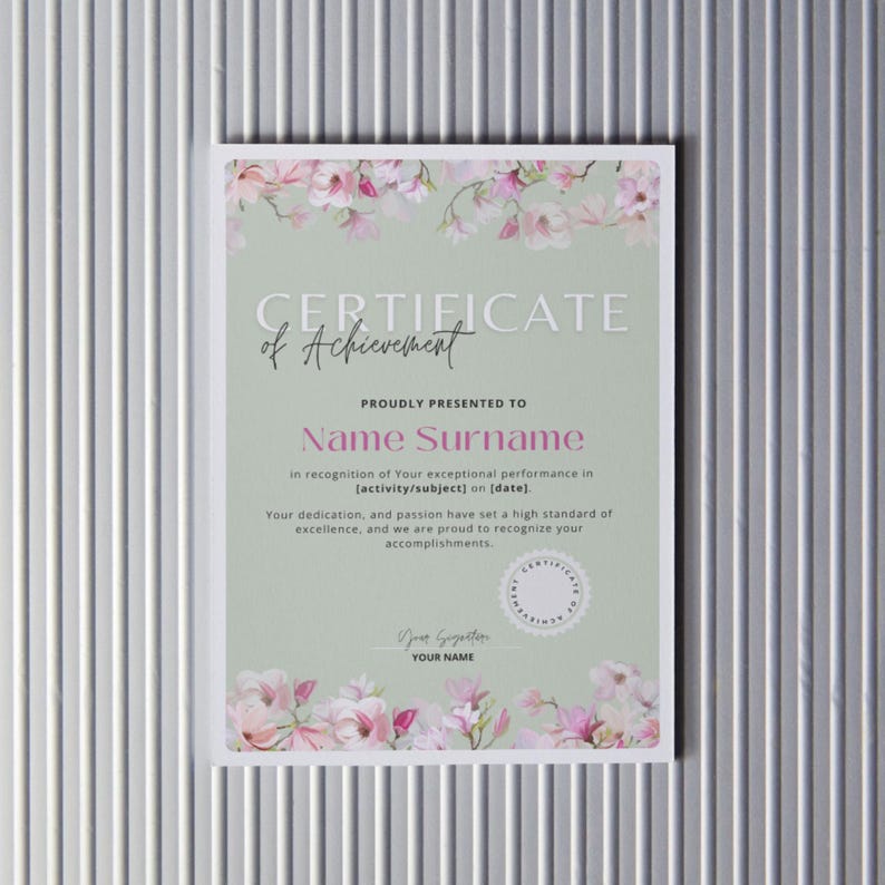 Editable Certificate of Achievement Template: Printable Award (canva ...