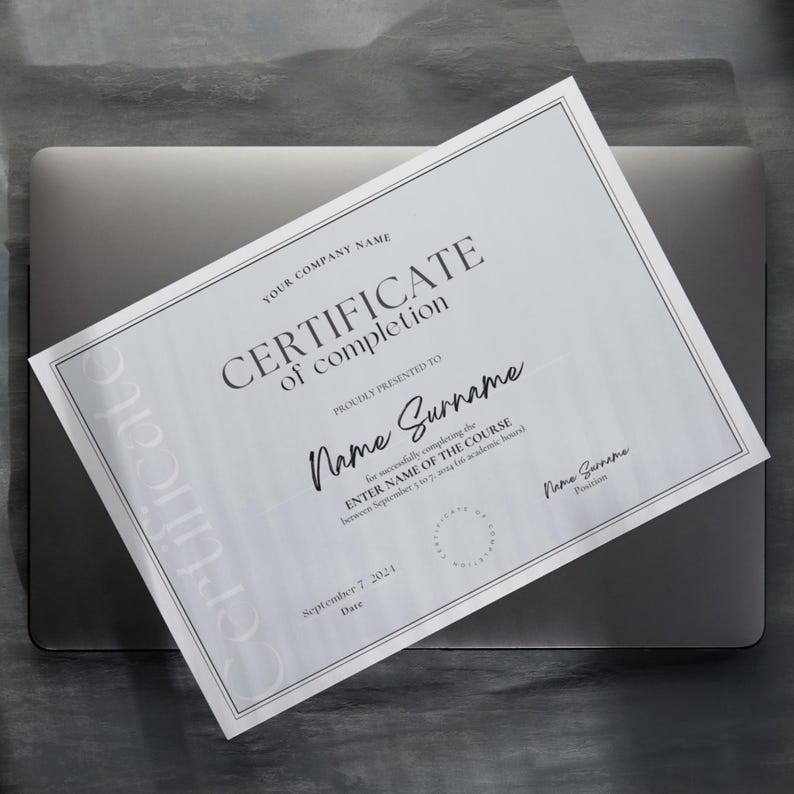 Certificate of Completion Template, Course Certificate, Training ...