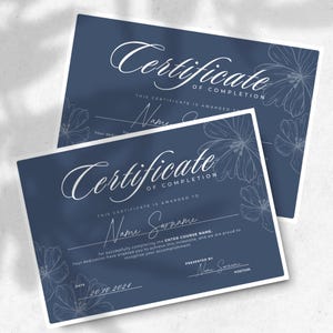 Minimalist Certificate of Completion Template: Editable Canva Design ...