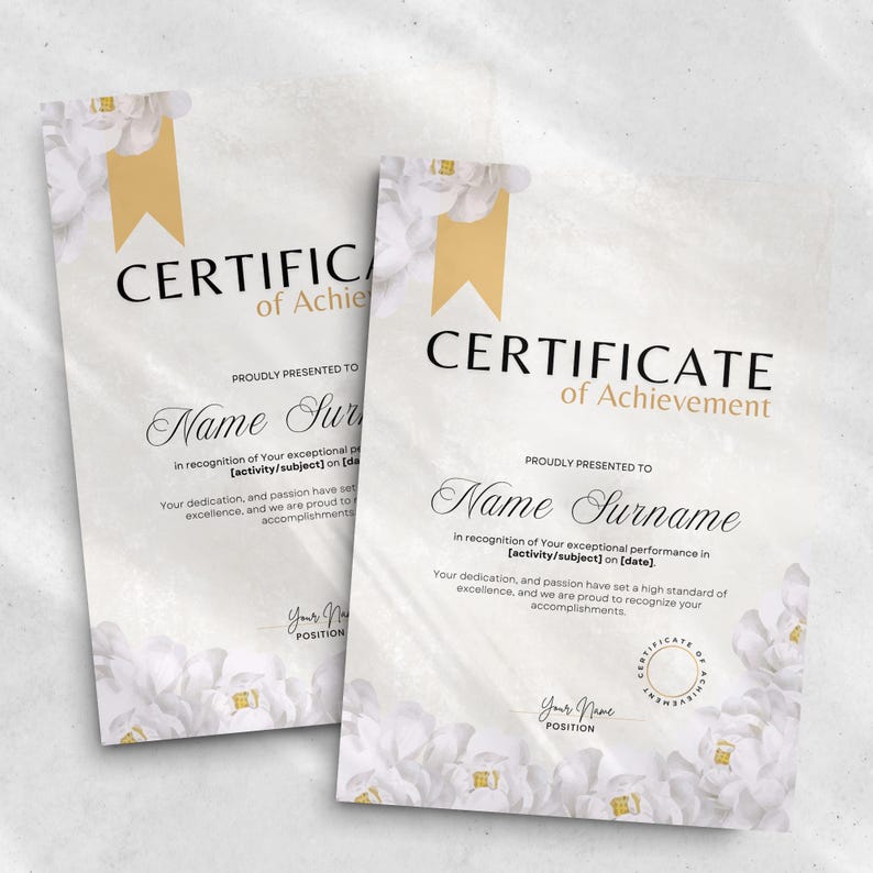 Certificate of Achievement Template, Achievement Award, Recognition ...