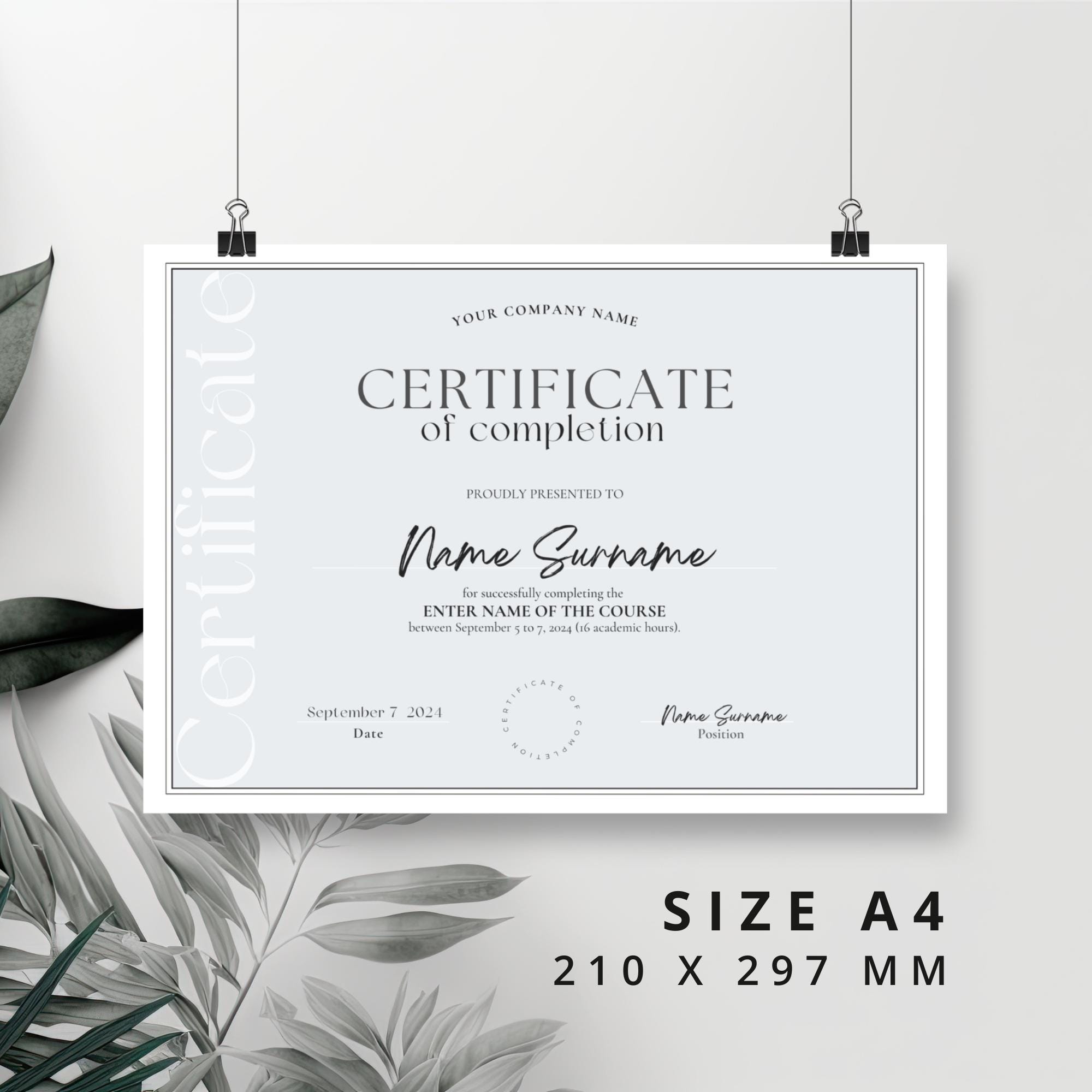 Certificate of Completion Template, Course Certificate, Training ...