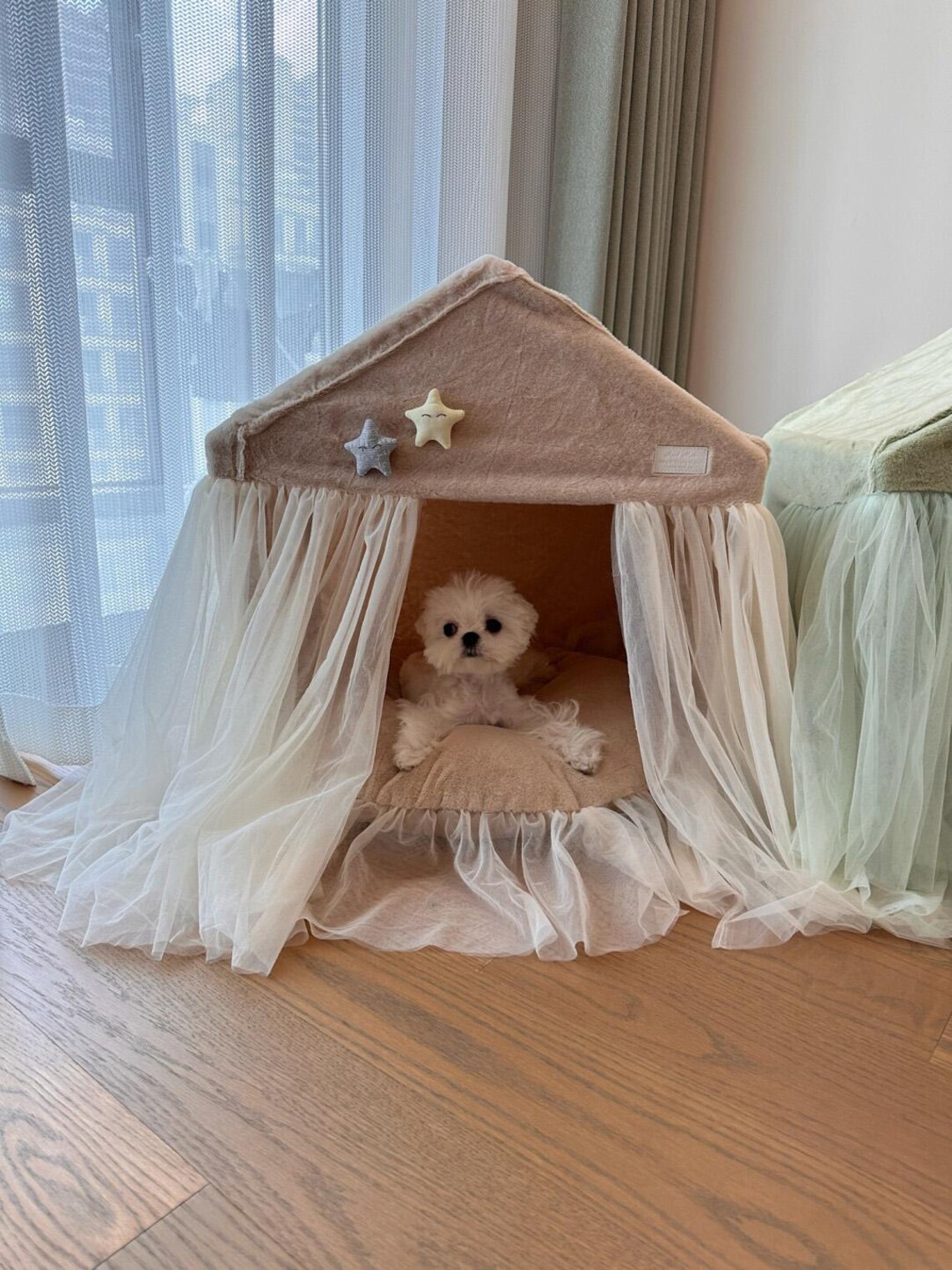 Fabric Dog House, Puppy Kitten Bed Lounger Mattress, House for Small ...