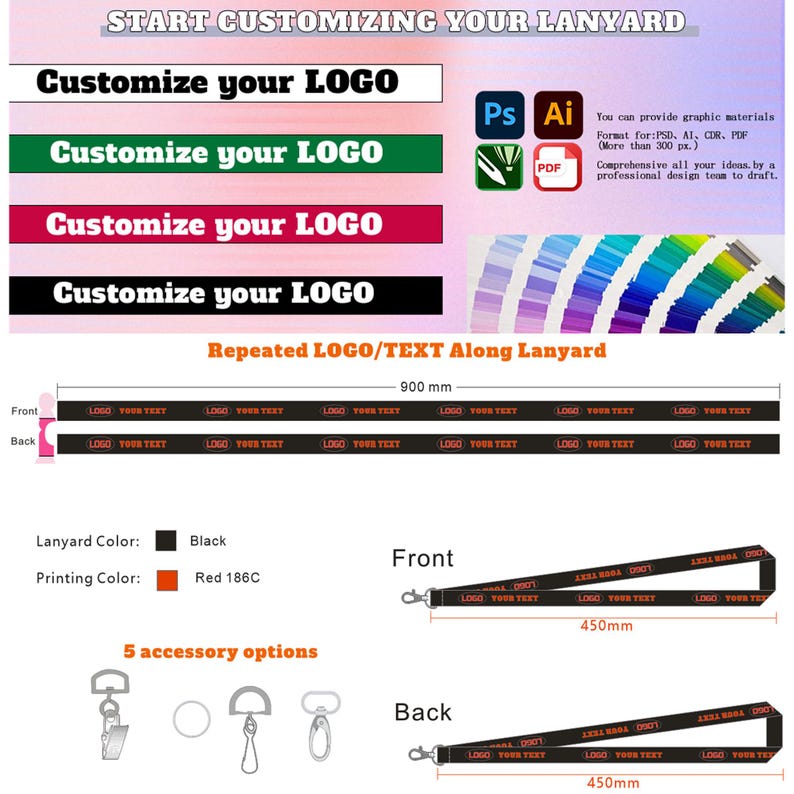 Custom Lanyard With Text/logo/photo, Personalized Customized Breakaway ...