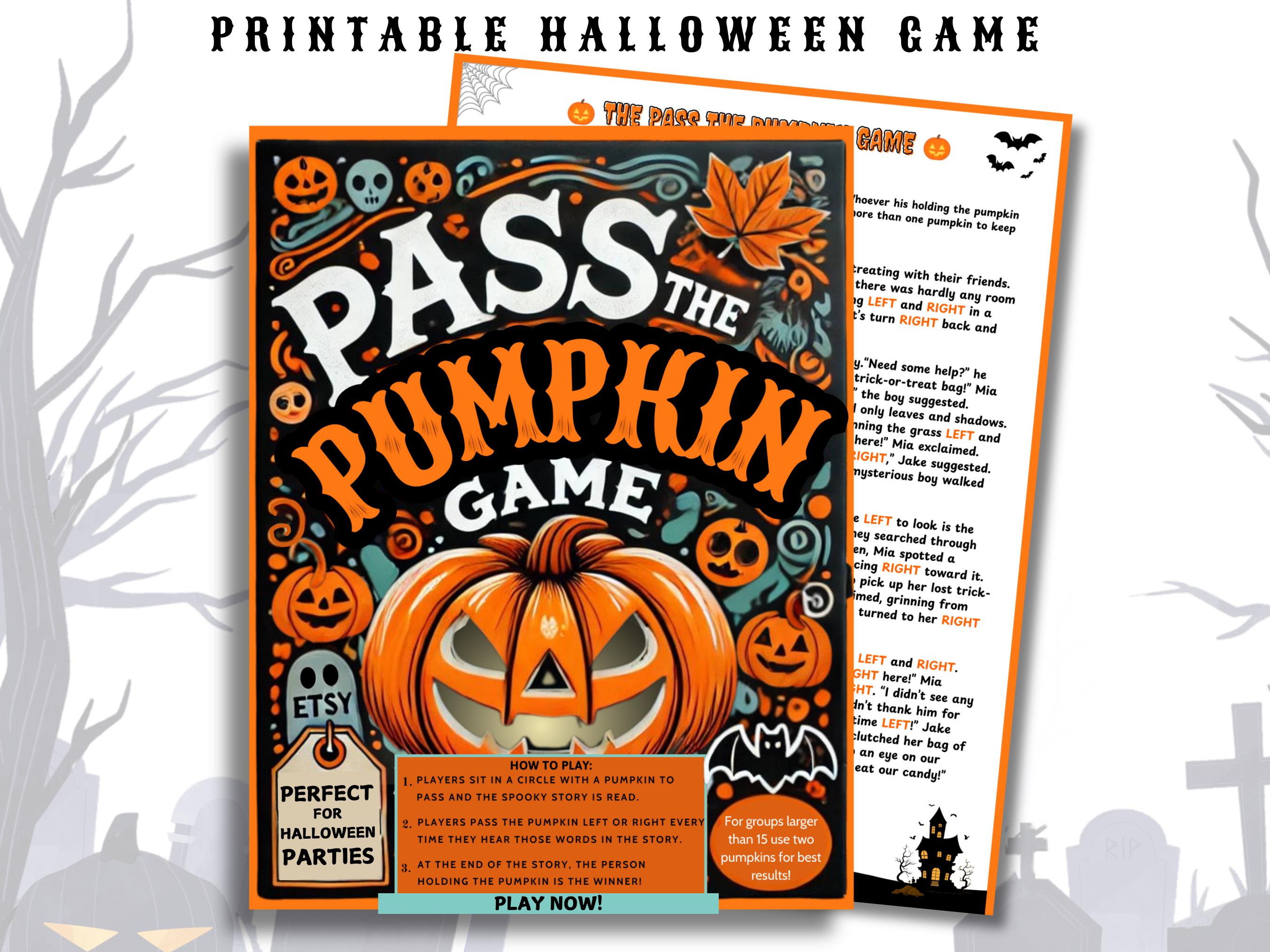 Pass the Pumpkin Game Printable, Halloween Party Activity for Kids ...