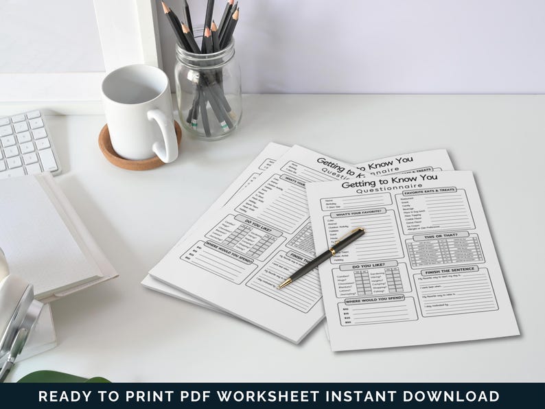 Employee Getting to Know You Survey: Printable Worksheet (fillable PDF ...