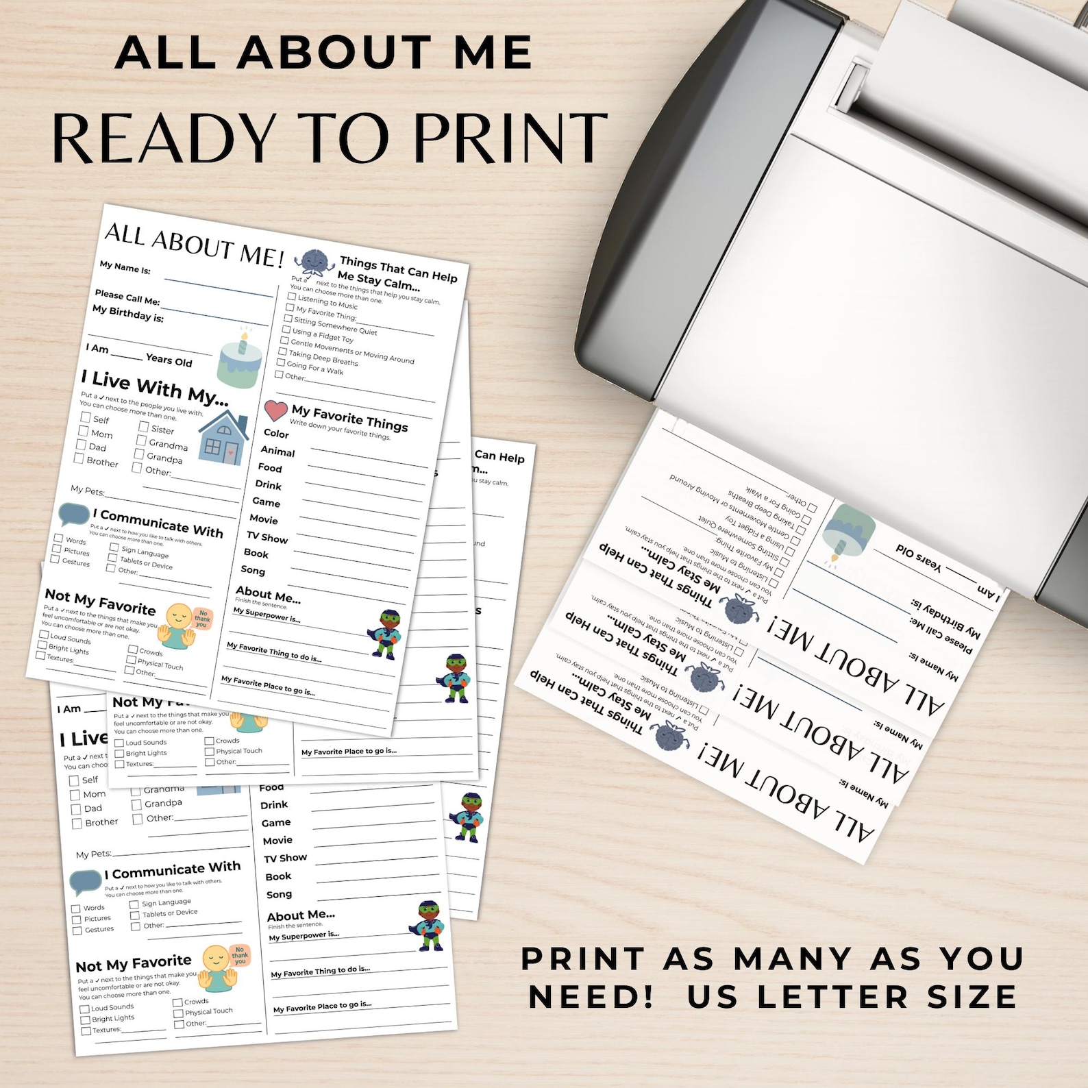 All About Me Worksheet, Autism, Special Needs (editable Canva Template ...