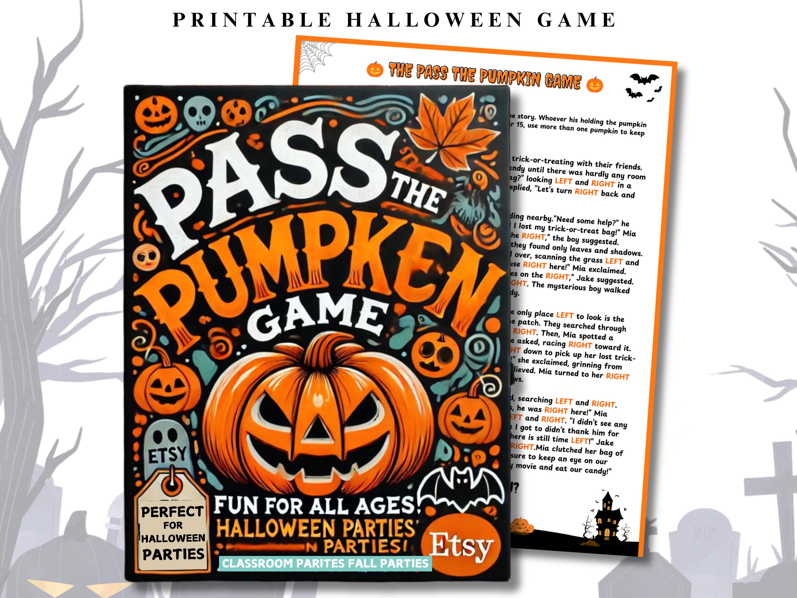 Pass the Pumpkin Game Printable, Halloween Party Activity for Kids ...