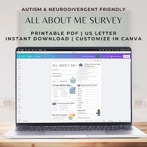 Neurodivergent Friendly All About Me Printable, Autism, Special Needs ...