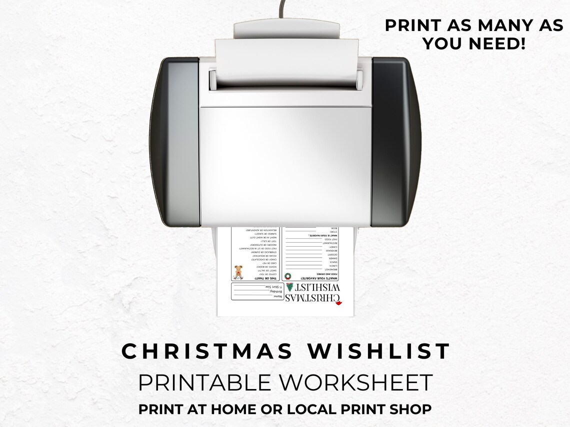 Christmas Wish List Printable: Fillable Questionnaire (editable PDF) - Etsy