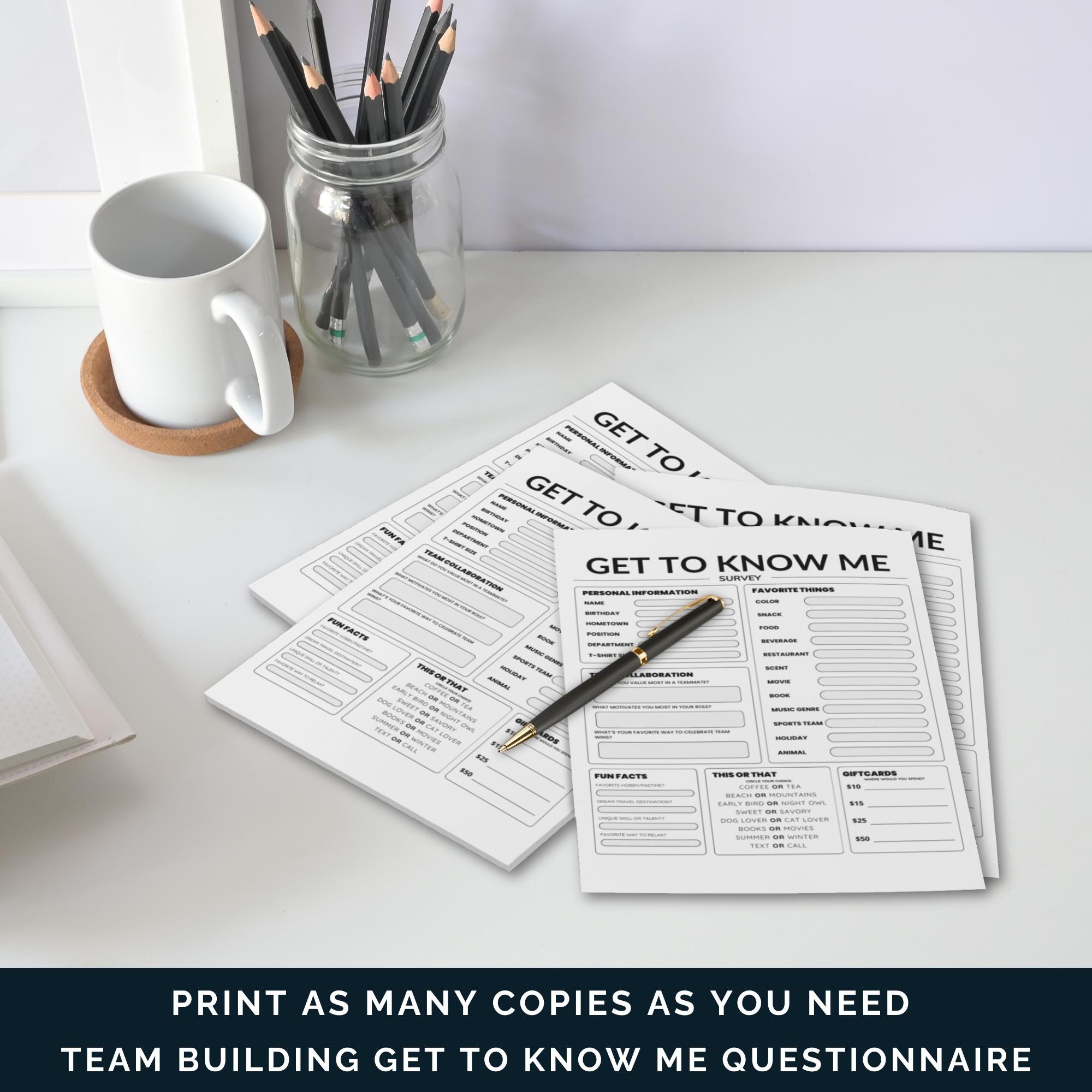 Get to Know Me Team Building Questionnaire Printable, All About Me ...